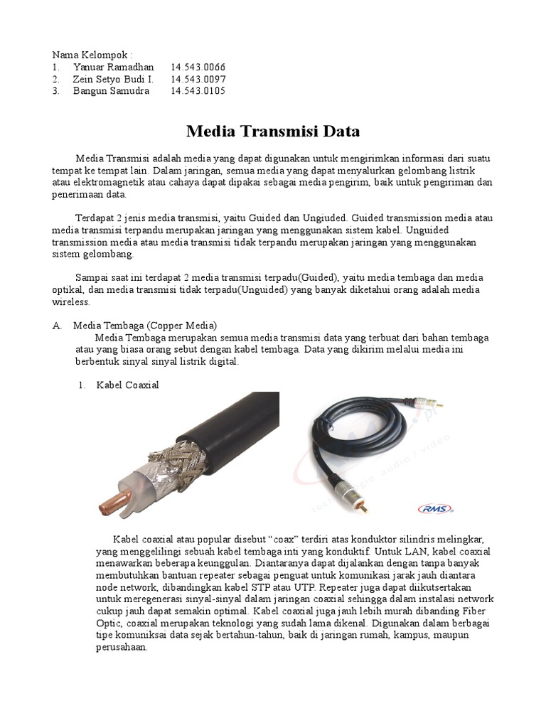 Jenis Media Transmisi Data Kabel dan Wireless | PDF | Sains ...