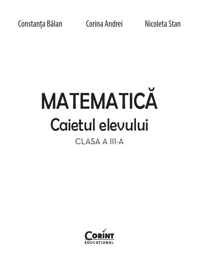 Caiet Matematica Cls III Fragment | PDF