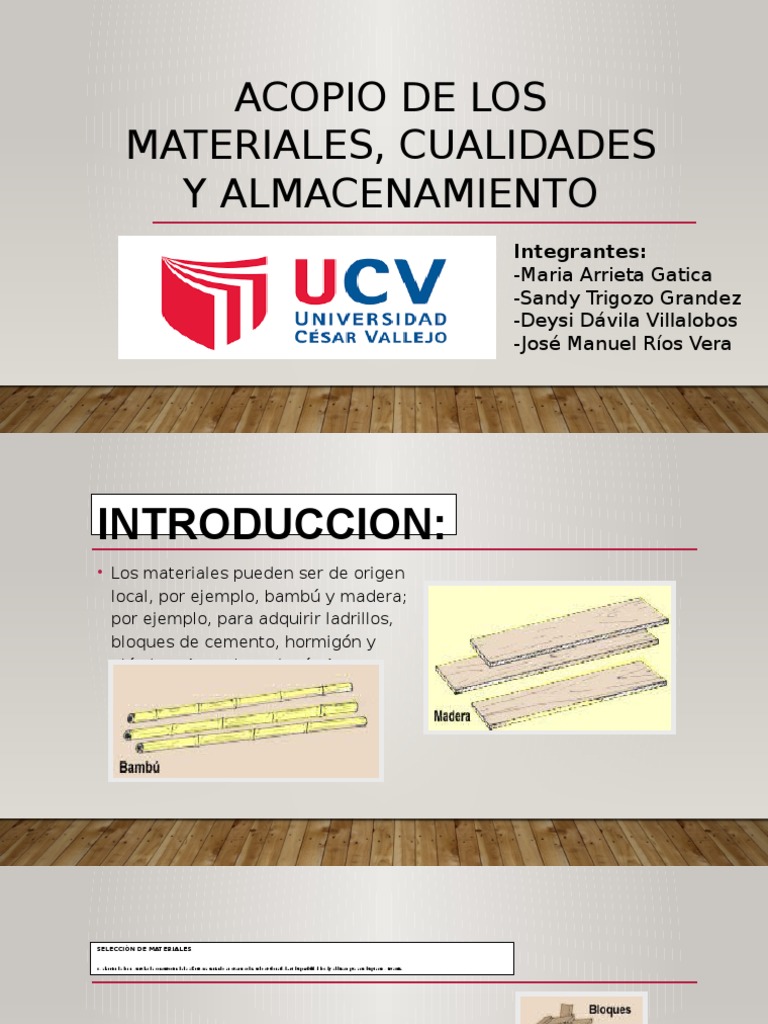 Acopio de Los Materiales, Cualidades y Almacenamiento | PDF | Ladrillo ...