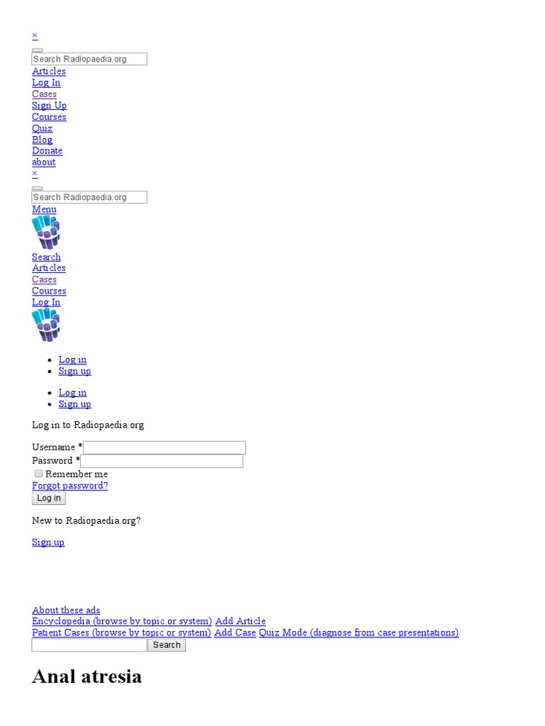 Anal Atresia - Radiology Reference Article - Radiopaedia | PDF ...