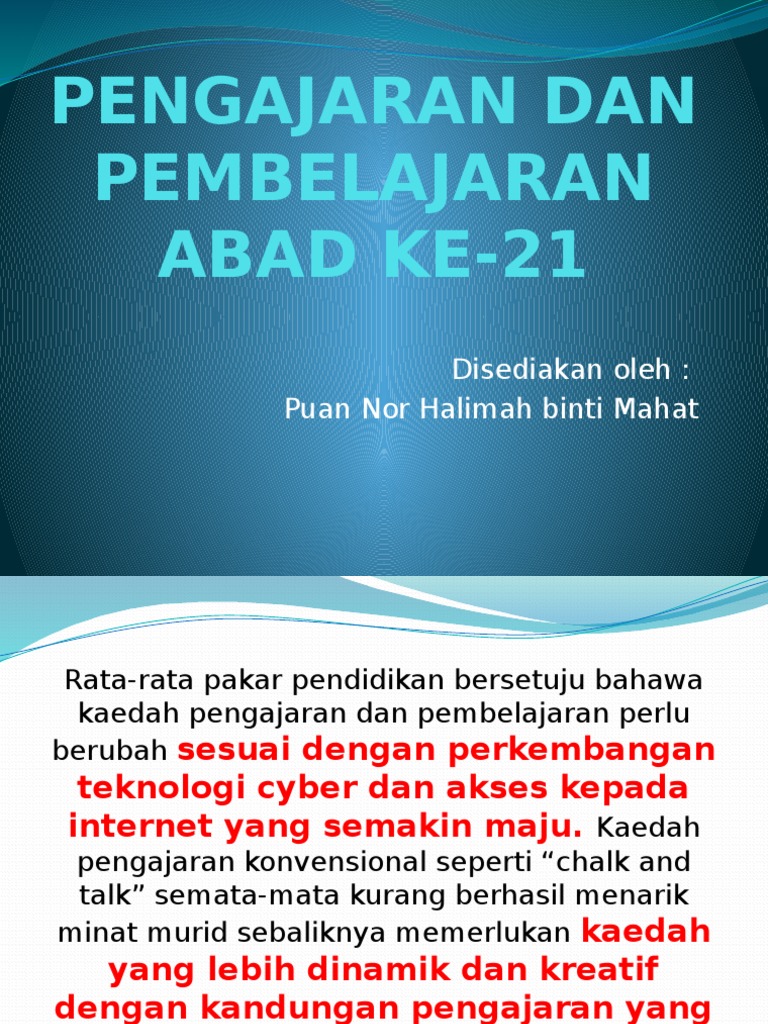 Pengajaran Dan Pembelajaran Abad Ke-21 | PDF