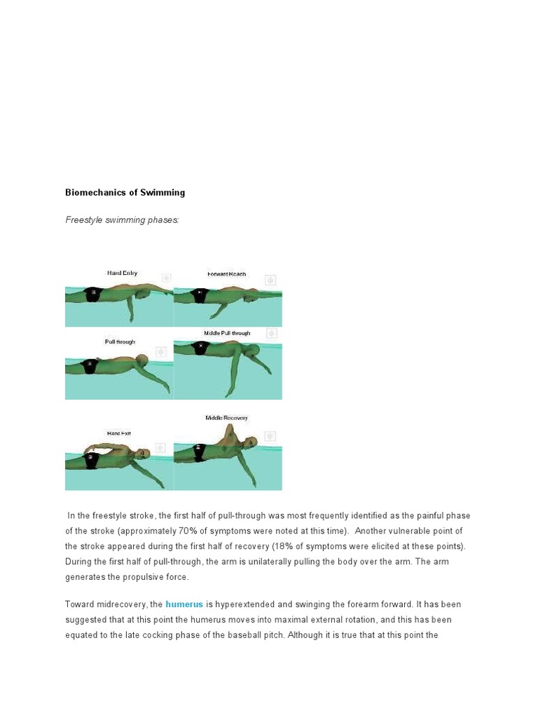 Biomechanics of Swimming | PDF | Shoulder | Human Anatomy