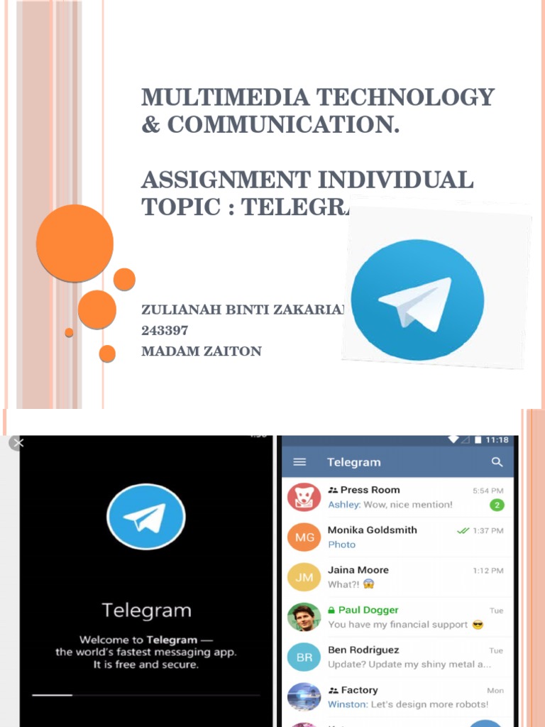 Multimedia Technology & Communication. Assignment Individual Topic: Telegram | PDF