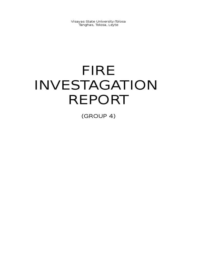 Fire Investigation Report | PDF | Violence | Crime Thriller
