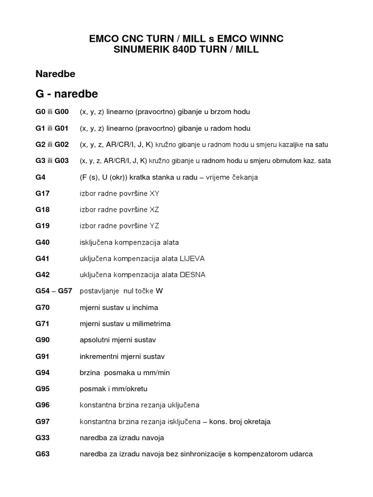 NAREDBE Sinumerik 840D PDF | PDF