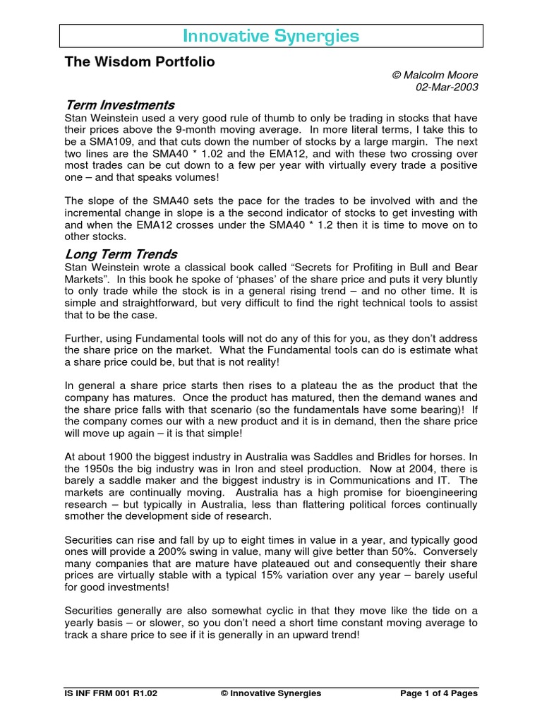 The Wisdom Portfolio | PDF | Stocks | Investing