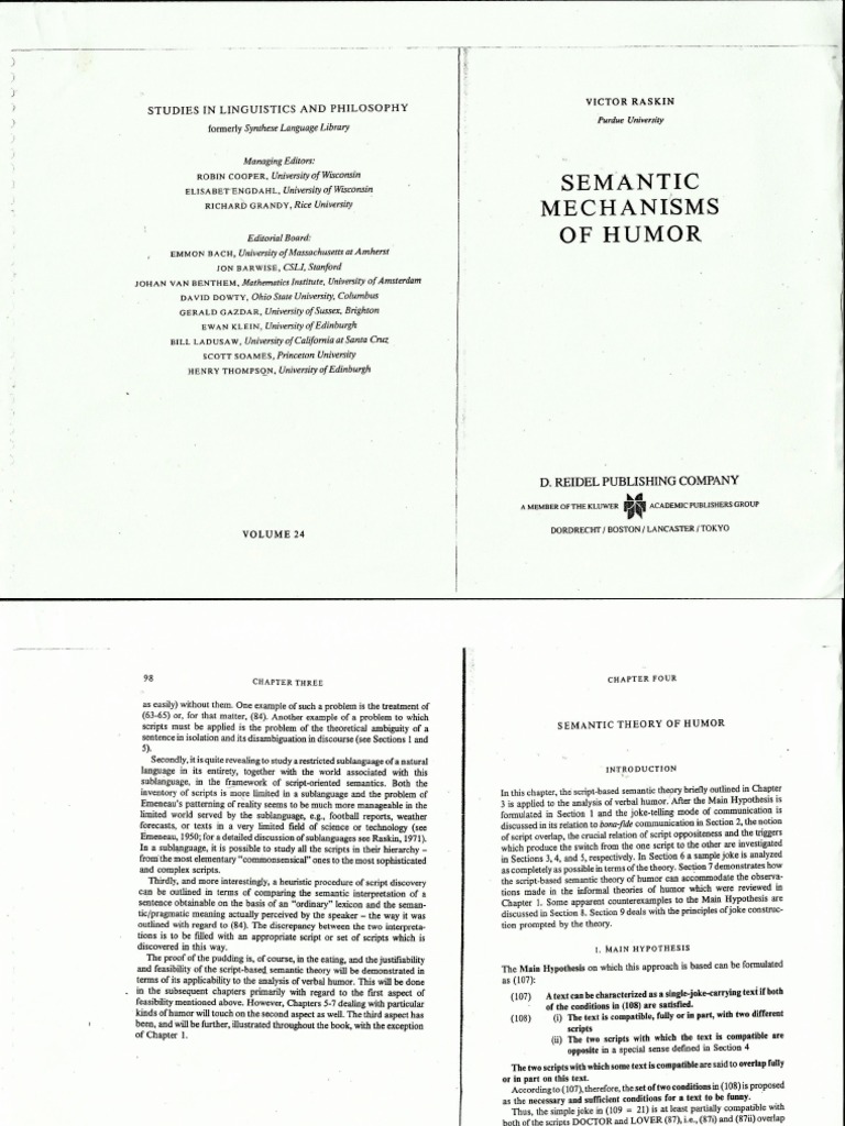 Semantic Mechanisms of Humor - Raskin | PDF