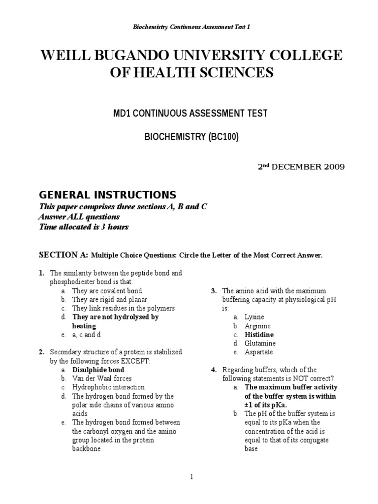 Weill Bugando University College of Health Sciences: Md1 Continuous ...