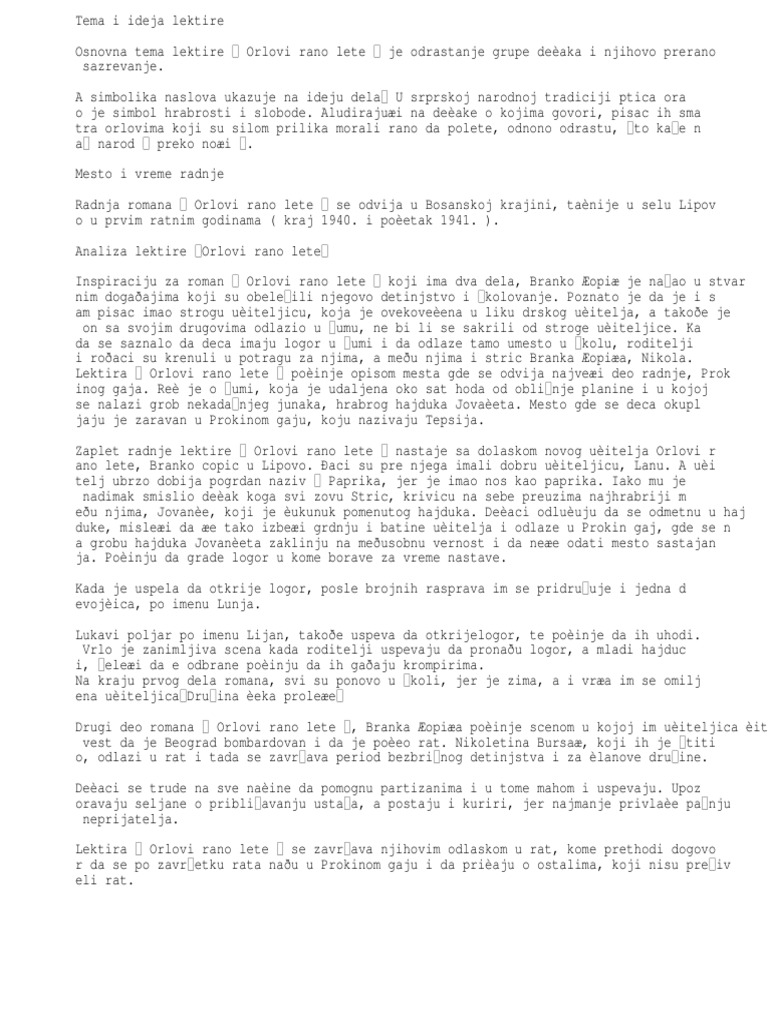 Orlovi Rano Lete | PDF