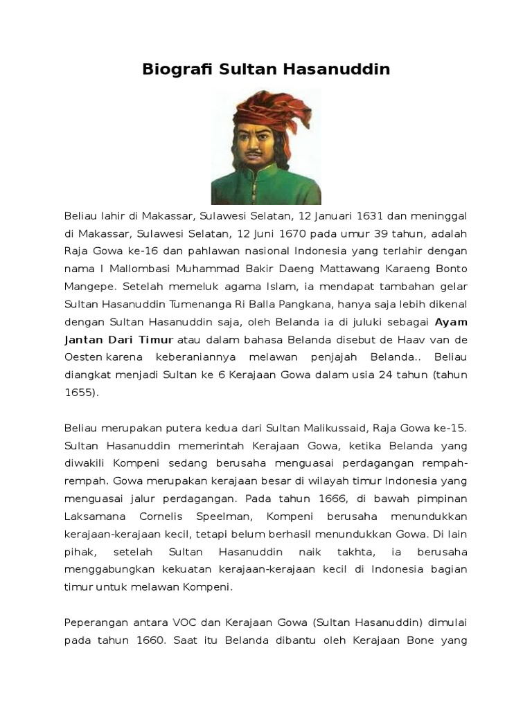 Biografi Sultan Hasanuddin | PDF
