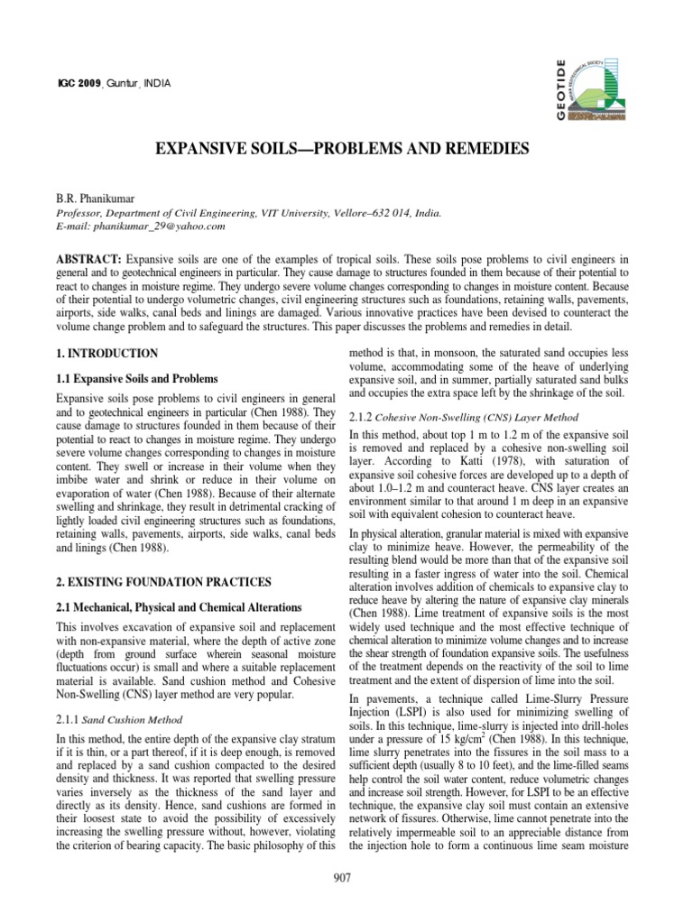 Expansive Soils-Problems and Remedies | PDF | Deep Foundation | Soil