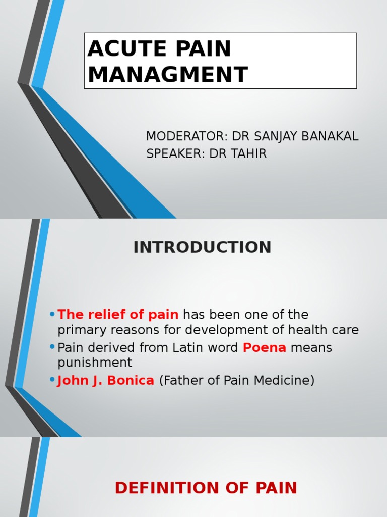 Acute Pain Managment | PDF | Analgesic | Opioid