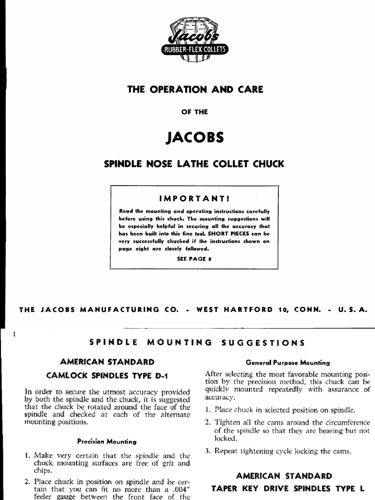 Jacobs Rubber Collet Chuck | PDF