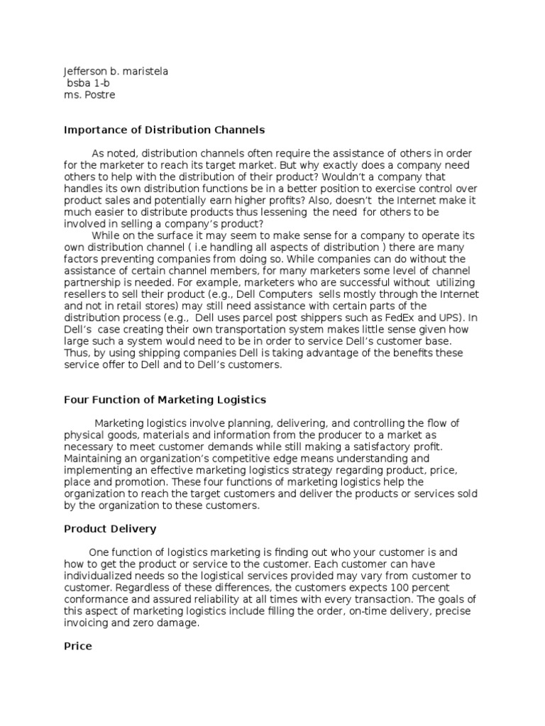 Importance of Distribution Channels | Download Free PDF | Promotion ...