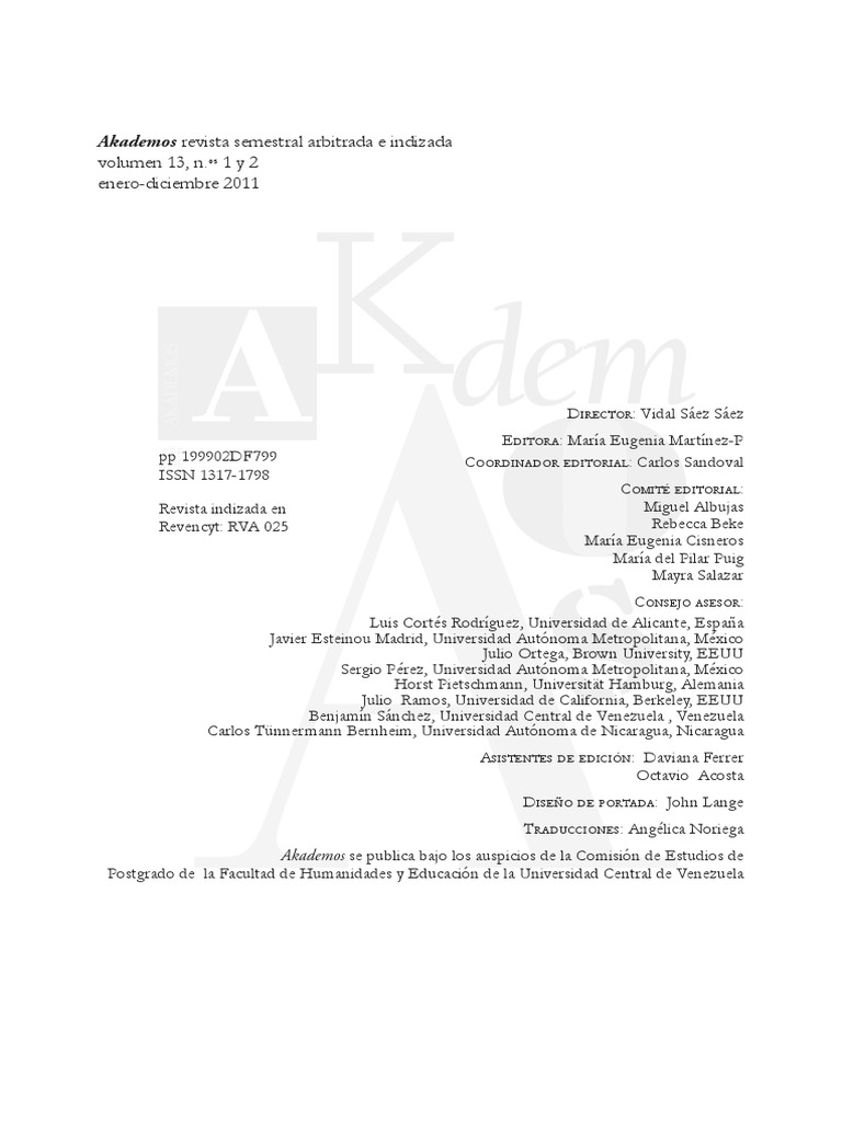 Akademos 13 (Páginas) | PDF | Vanguardia | Novelas