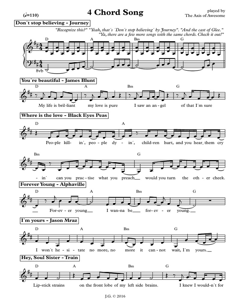 4 Chord Song - Leadsheet | Leisure | Entertainment (General)