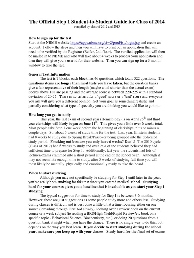 Step1 Student Guide For Class of 2014 For Webrunners | PDF | United ...