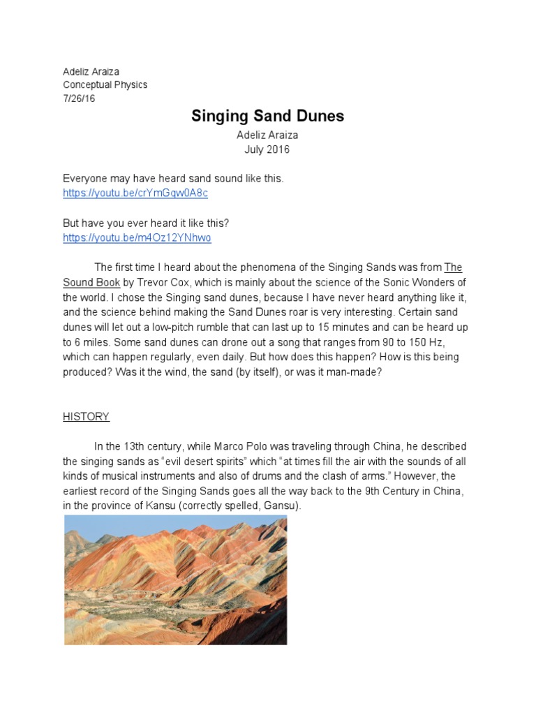 Singing Sand Dunes | PDF | Nature