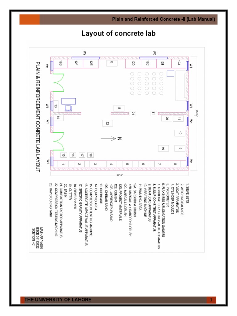 Layout of Concrete Lab | PDF | Strength Of Materials | Concrete