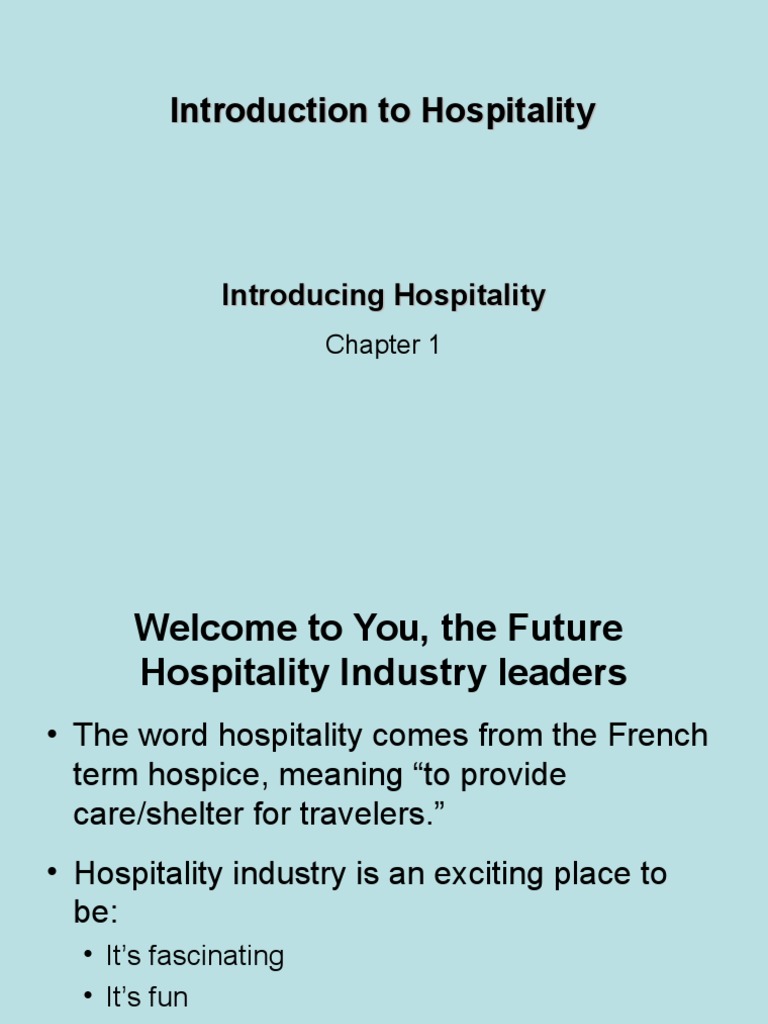 Introduction To Hospitality | PDF | Franchising | Fast Food Restaurants