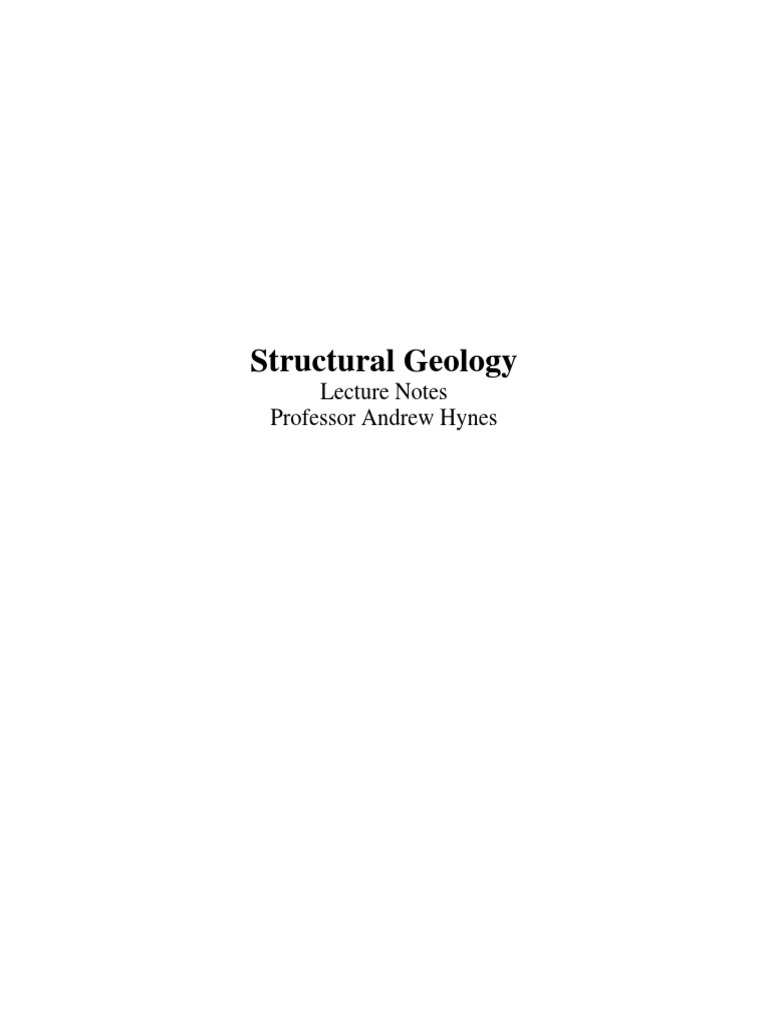 Structure Geology Book | PDF | Sedimentary Rock | Space
