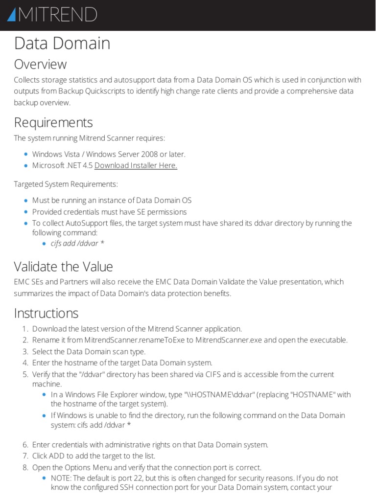 Data Domain Instructions | PDF | Backup | Microsoft Windows