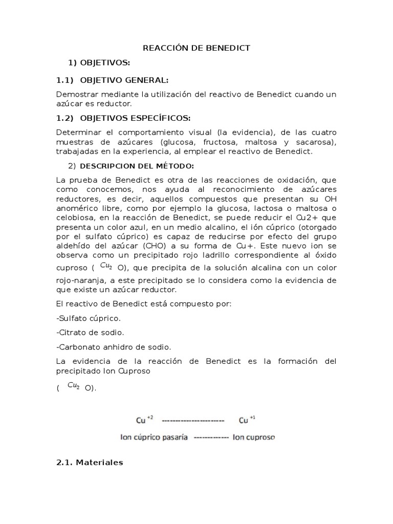 Reacción de Benedict | PDF | Combustibles renovables | Química de ...