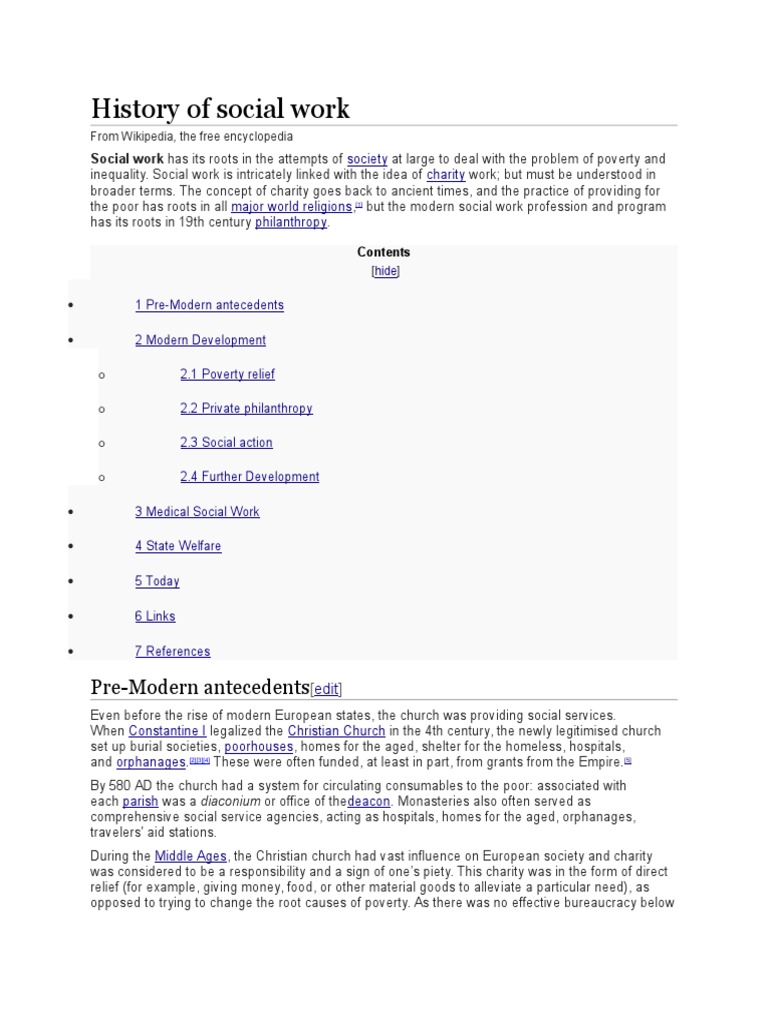 History of Social Work | PDF | Social Work | Poverty Threshold