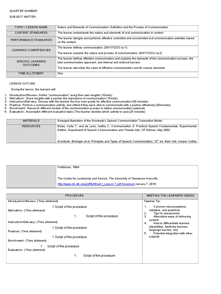 Teaching Guide Format | PDF | Rubric (Academic) | Learning