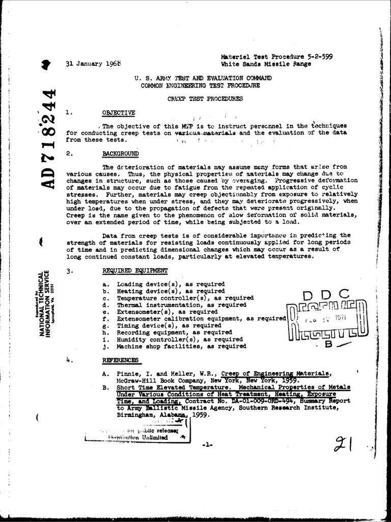 Creep Test Procedure | PDF | Deformation (Engineering) | Creep ...