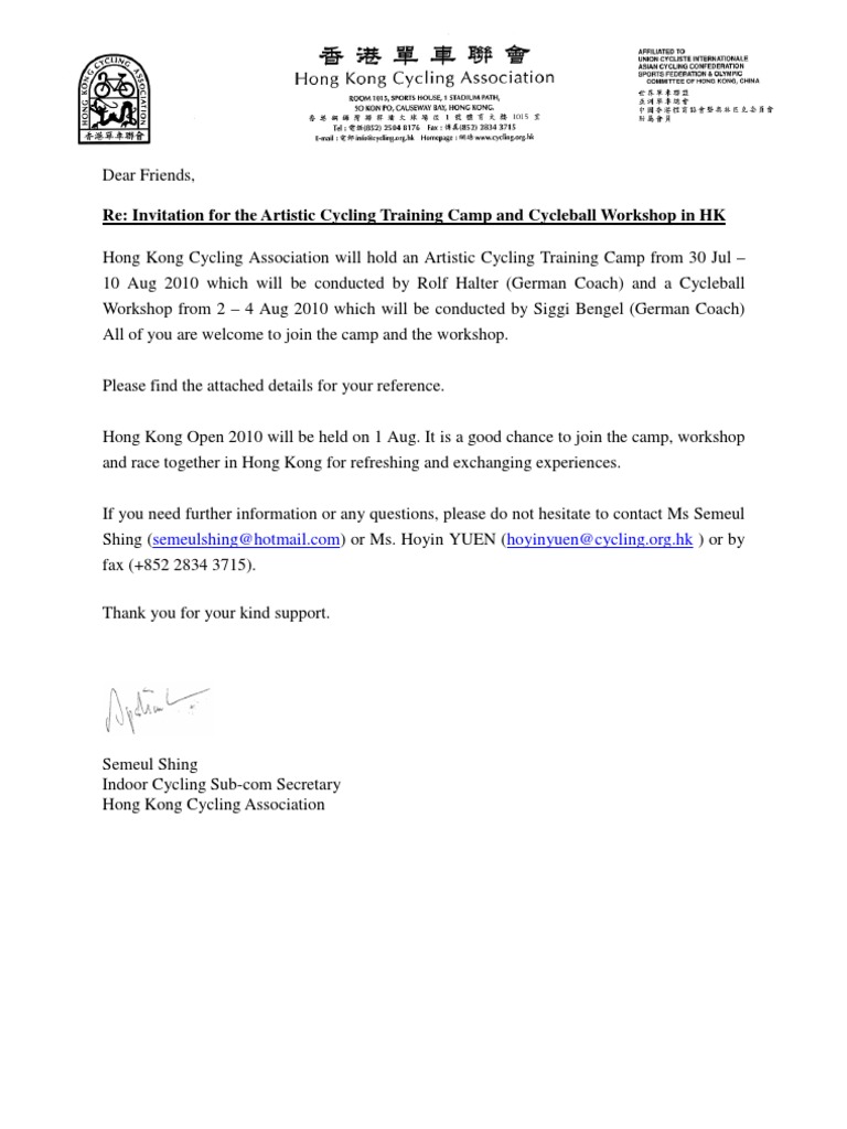 Summber Camp and Workshop Invitation Letter | PDF