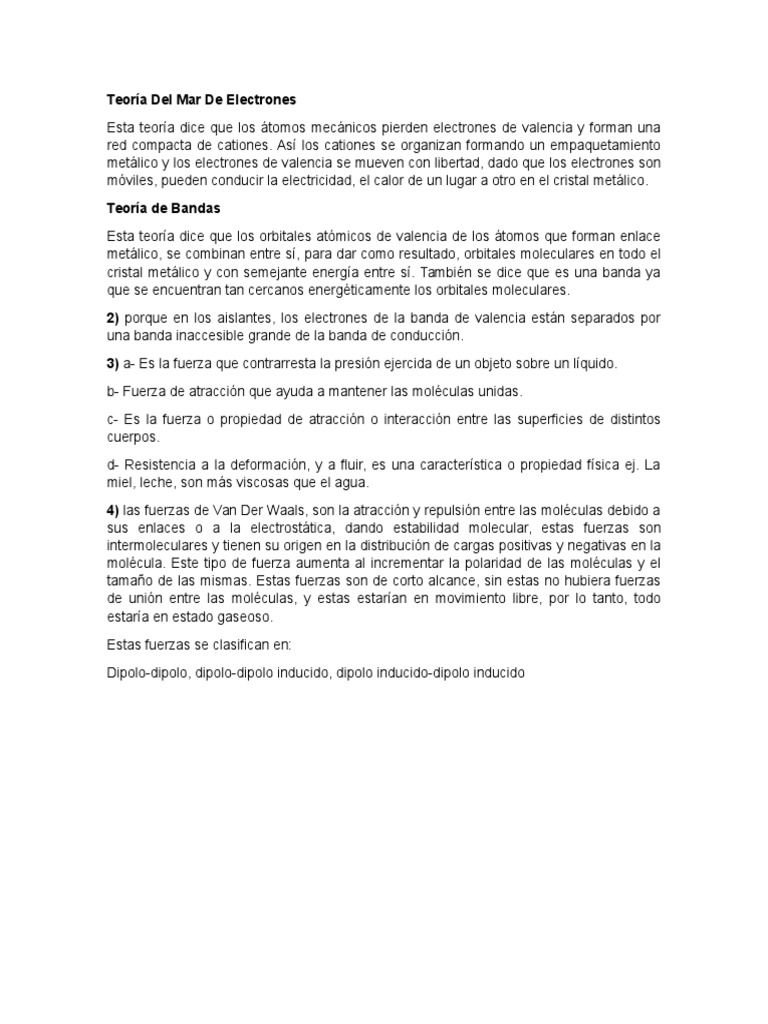 Teoria Del Mar de Electrones | PDF