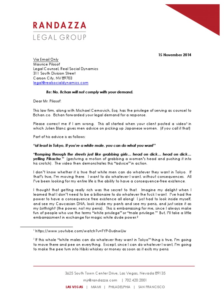 Randazza Vs Maurice Pilosof Asshat | PDF | Online Copyright ...