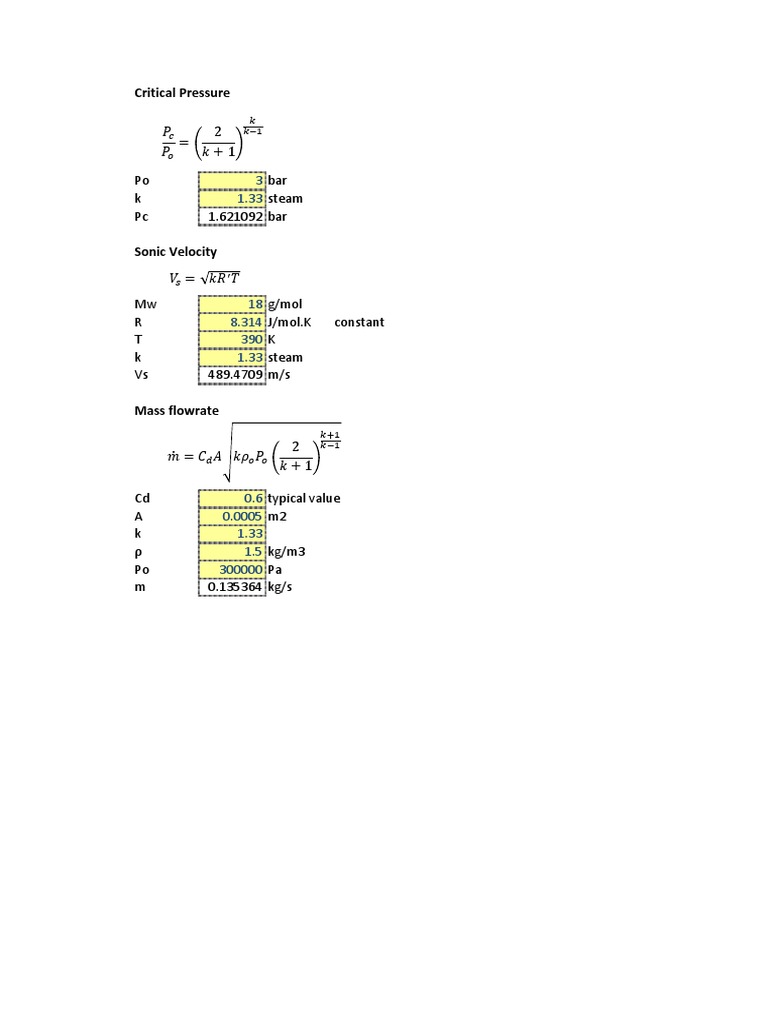 Gas Critical Flow | PDF