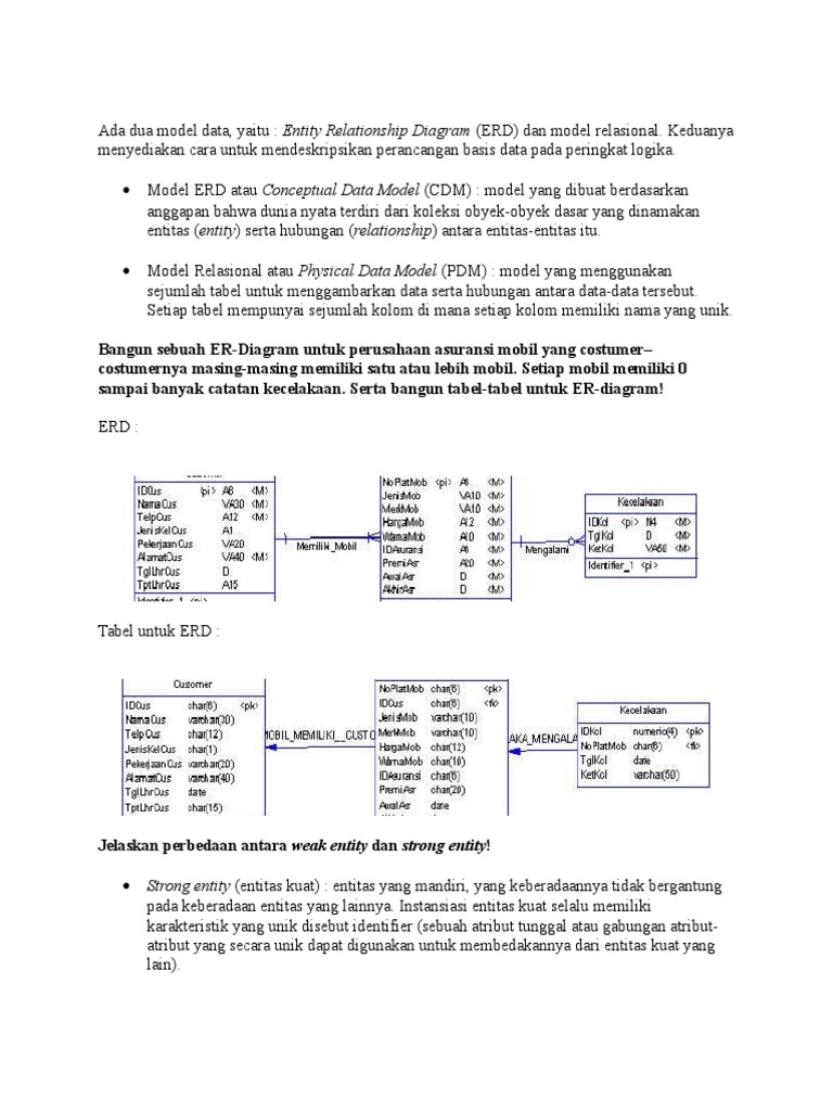 Model Data ERD dan Relasional dalam DBMS | PDF