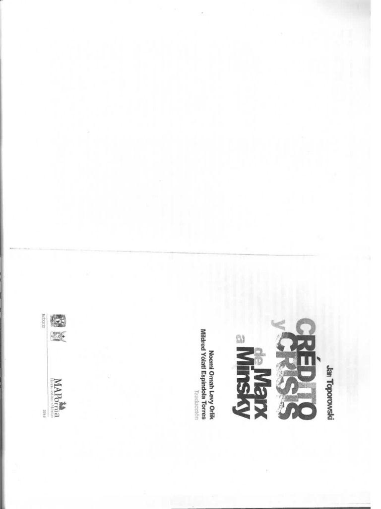Jan Toporowski - Crédito y Crisis, de Marx A Minsky | PDF | Informática ...
