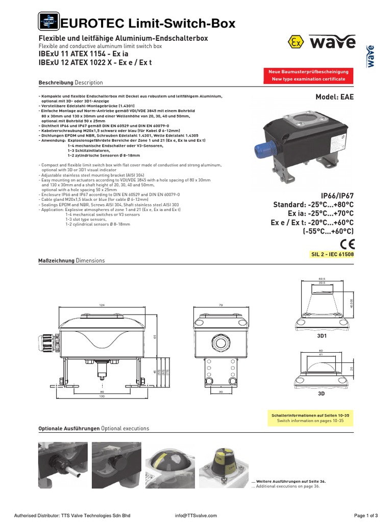 Eurotec Limit Switch Box Eae Ex | PDF