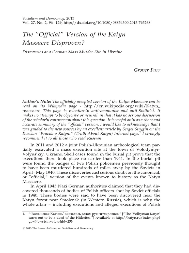 The "Official" Version of The Katyn Massacre Disproven | PDF | Prisoner ...