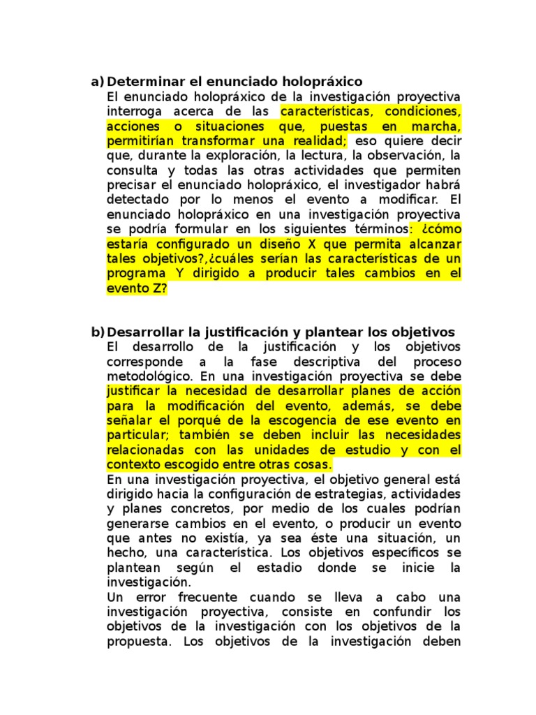 Pasos de Una Investigación Proyectiva | PDF | Teoría de la ...