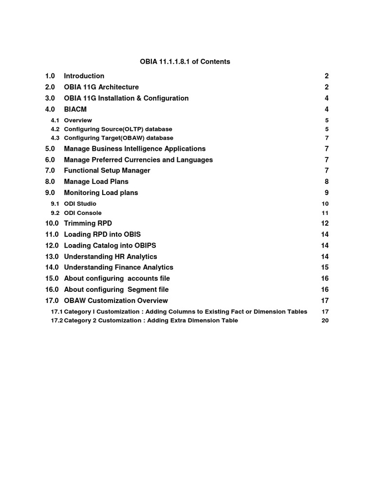 Simple Understanding of OBIA 11.1.1.8.1 | PDF | Oracle Database ...