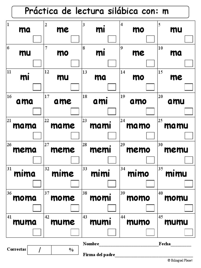 Actividades de lectura con sílabas ma-me-mi-mo-mu | PDF | Salud y bienestar