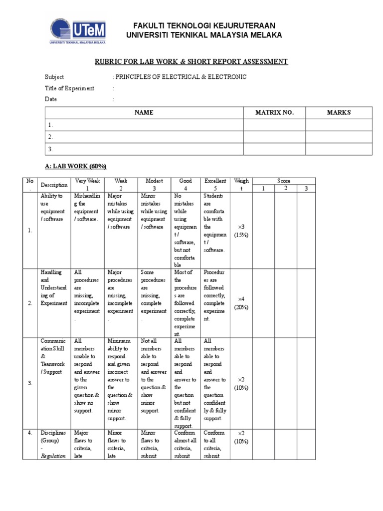 Rubrik Lab Work Short Report | PDF | Data | Cognition