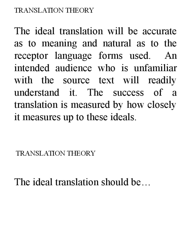 Translation Theory | PDF | Translations | Interpretation (Philosophy)