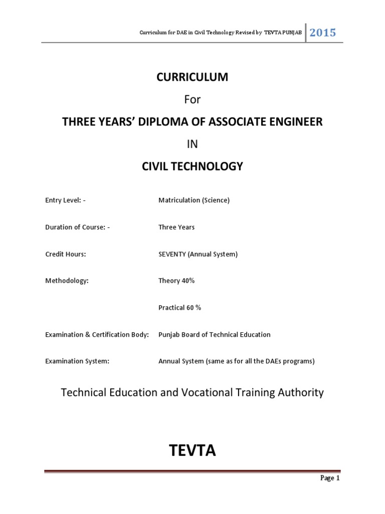 DAE Civil Engineering Syllabus - New | PDF | Trigonometric Functions ...