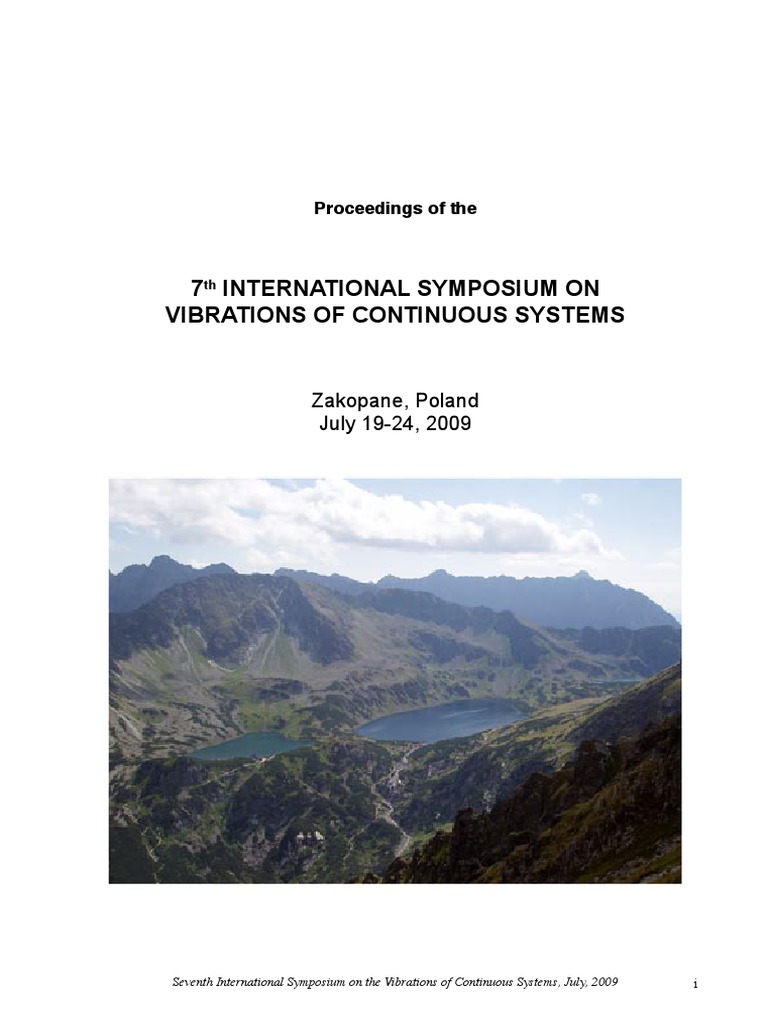 7th INTERNATIONAL SYMPOSIUM ON Vibrations of Continuous Systems PDF | PDF | Bending | Normal Mode