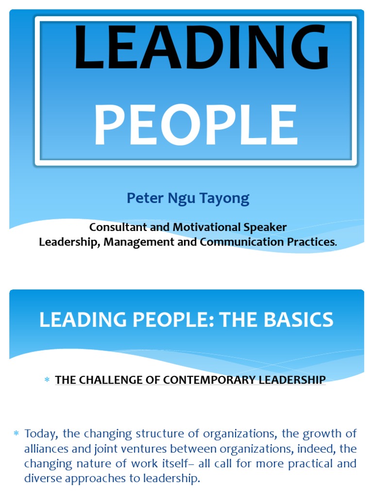 Leading People | PDF | Leadership | Emotional Intelligence