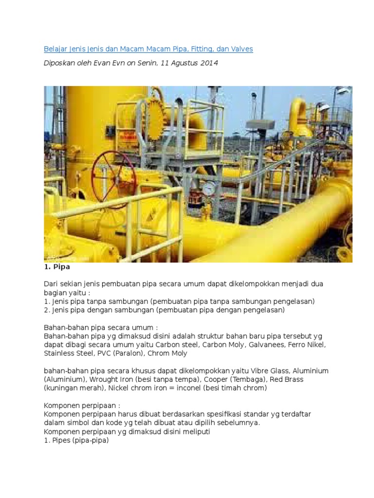 Belajar Jenis Jenis Dan Macam Macam Pipa | PDF