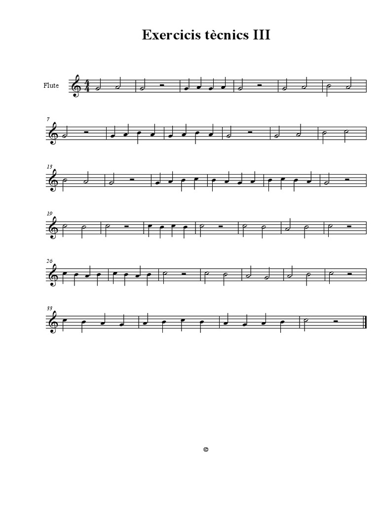 Flute Technique Exercises III | PDF