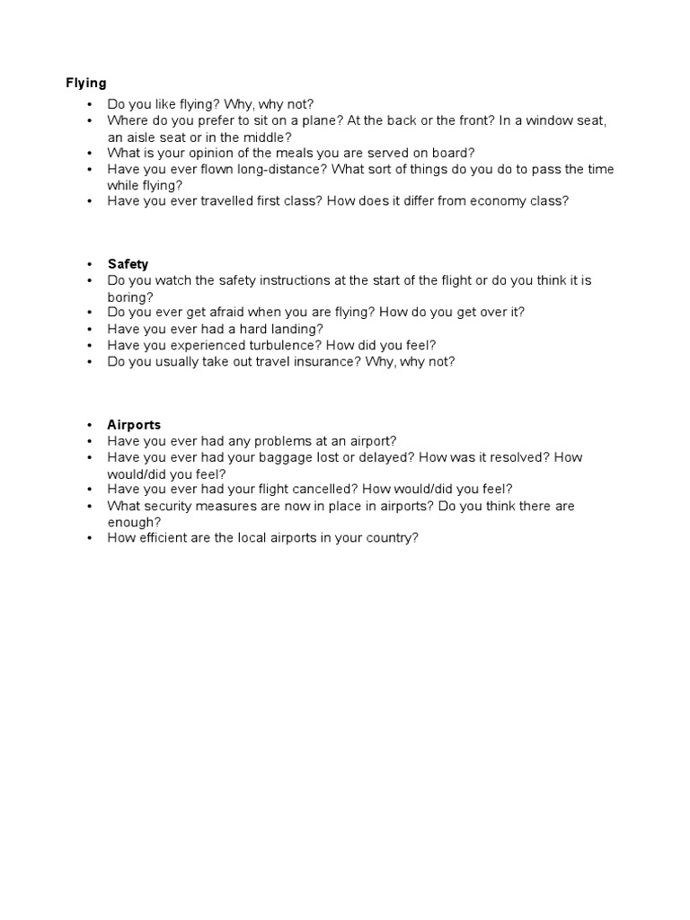 Airport Conversation Questions | PDF | Career & Growth