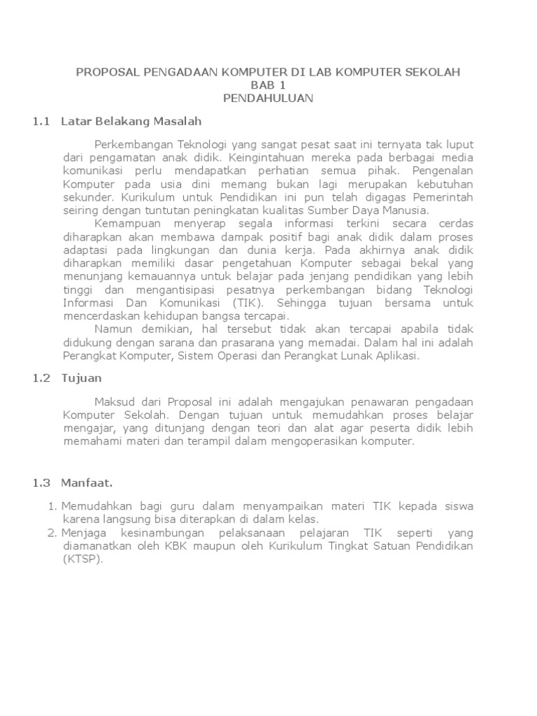 Contoh Pengadaan Komputer | PDF